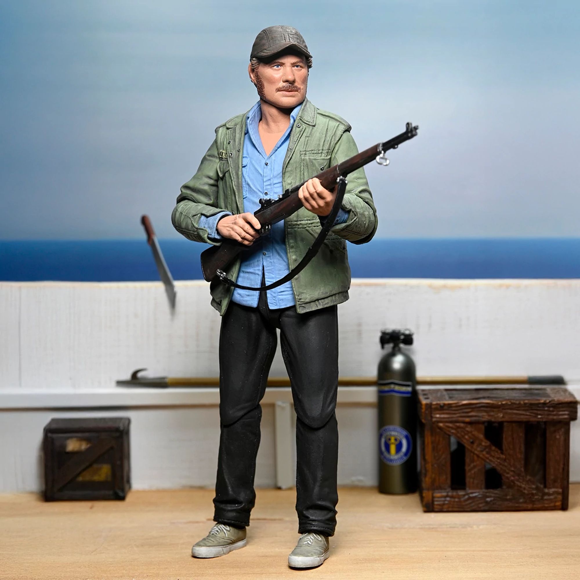 JAWS - 7” SCALE ACTION FIGURE - ULTIMATE SAM QUINT 50TH ANNIVERSARY FI ...